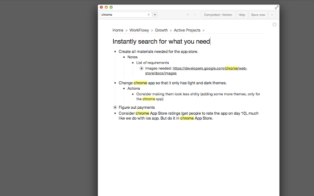 WorkFlowy, herramienta de notas para Chrome - Bloguit.com